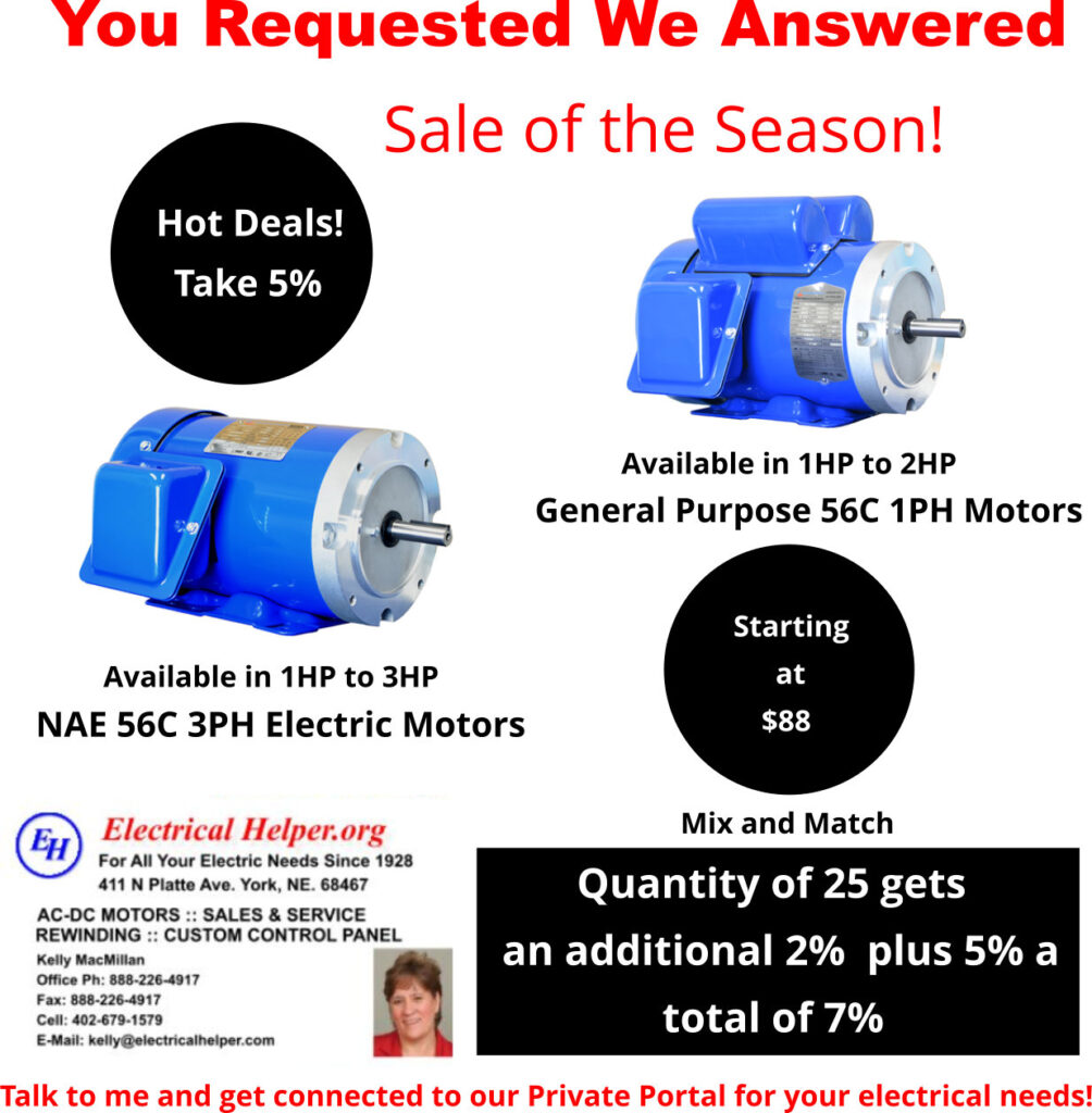 Spring Sale 56C Frame Motors – ElectricalHelper